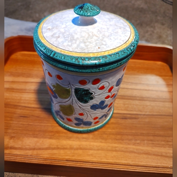 Source Unknown | Kitchen | Vintage Ceramic Italian Made Floral Flower ...